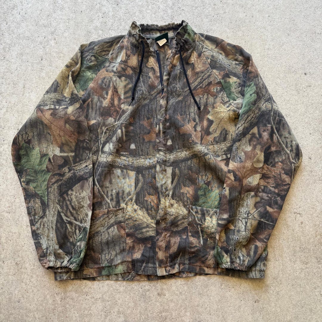 Men's Vintage Whitewater Outdoors Lightweight Camo Camouflage Zip up ...