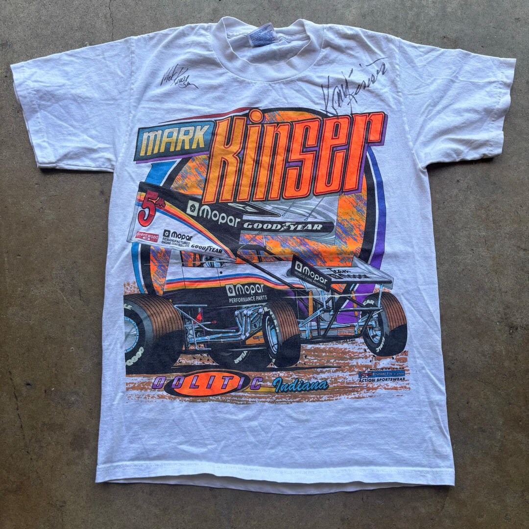 Vintage Mark Kinser Sprint Car Racing Autographed White Signed Tee Shirt Sz S - Etsy