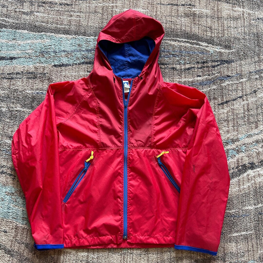 Men’s Vintage 90’s Sierra Desigms Red Blue Shell Windbreaker Jacket Sz ...