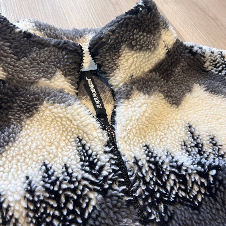 Vintage 90's Black Mountain Outdoor Gear Deep Pile Fleece Zip up Jacket ...