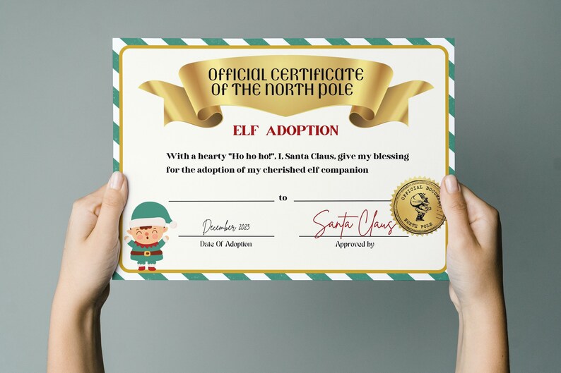 Printable North Pole Certificates || Elf Kit || Christmas Elf ...