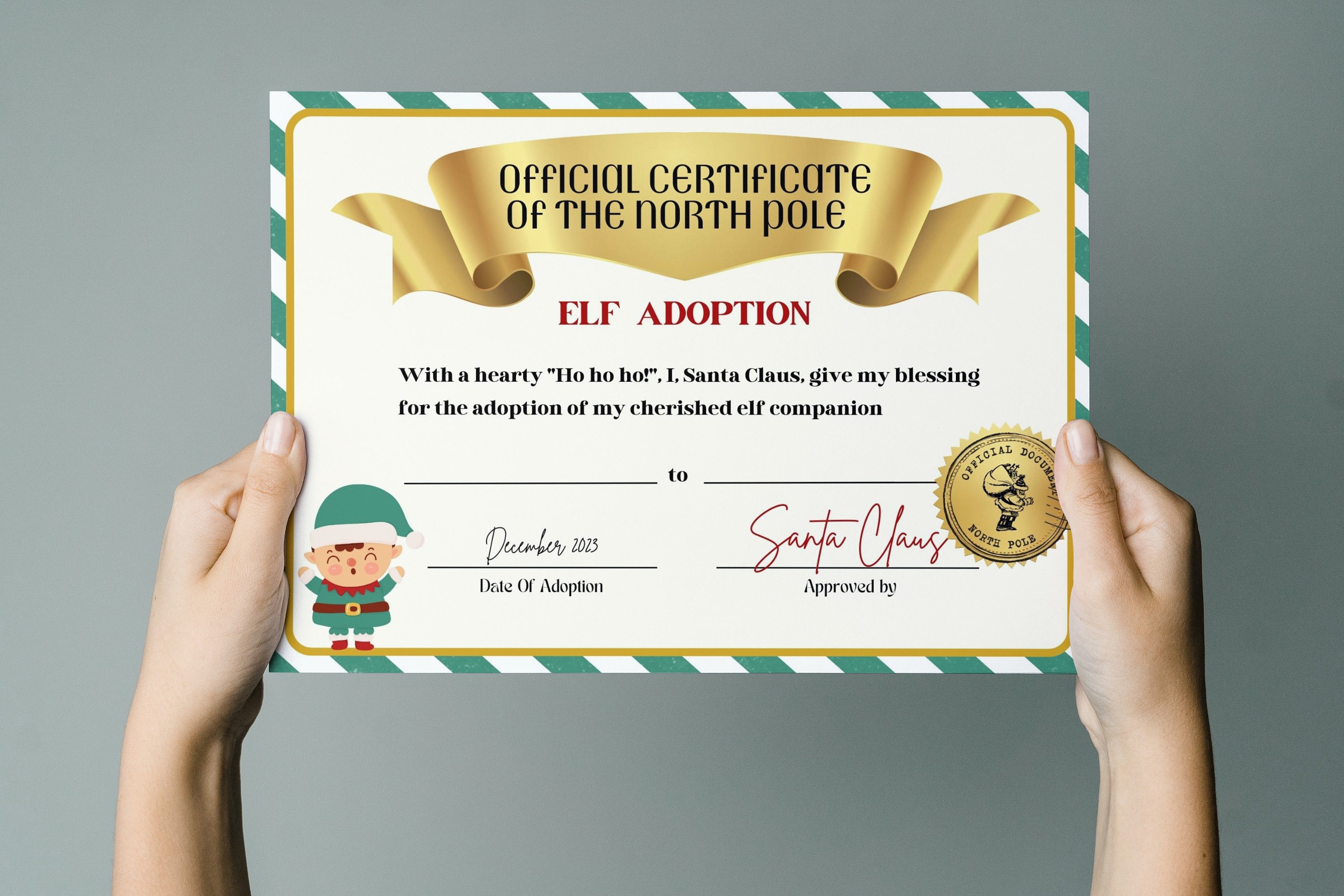 Printable North Pole Certificates Elf Kit Christmas Elf - Etsy