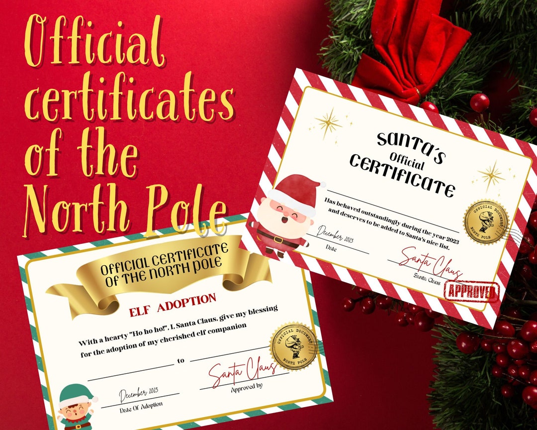 Printable North Pole Certificates || Elf Kit || Christmas Elf ...
