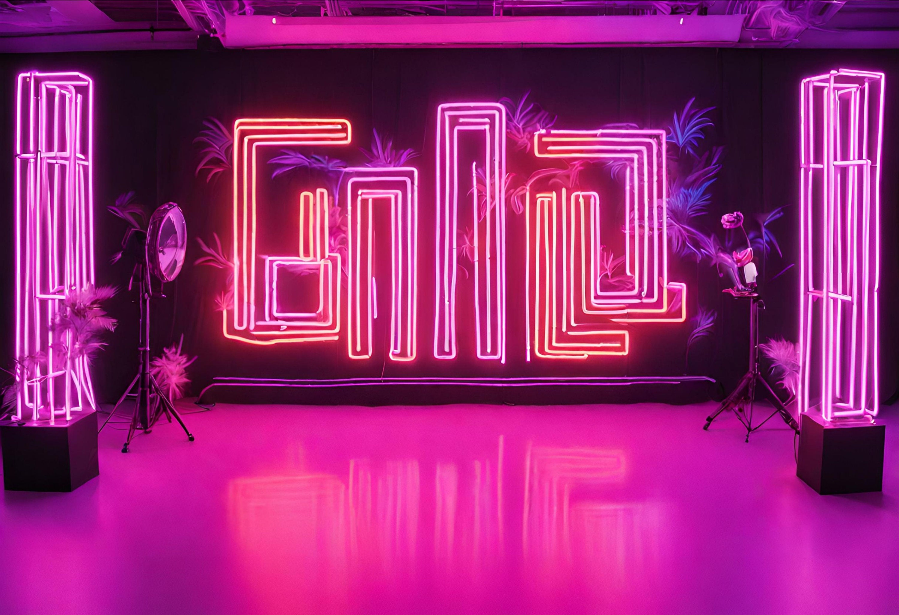 Neon Dreams Digital Backdrop Bundle Vibrant Backgrounds for Photography ...