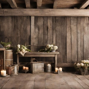 Barn Digital Backdrop: Rustic Farmhouse Decor Instant Download for DIY ...