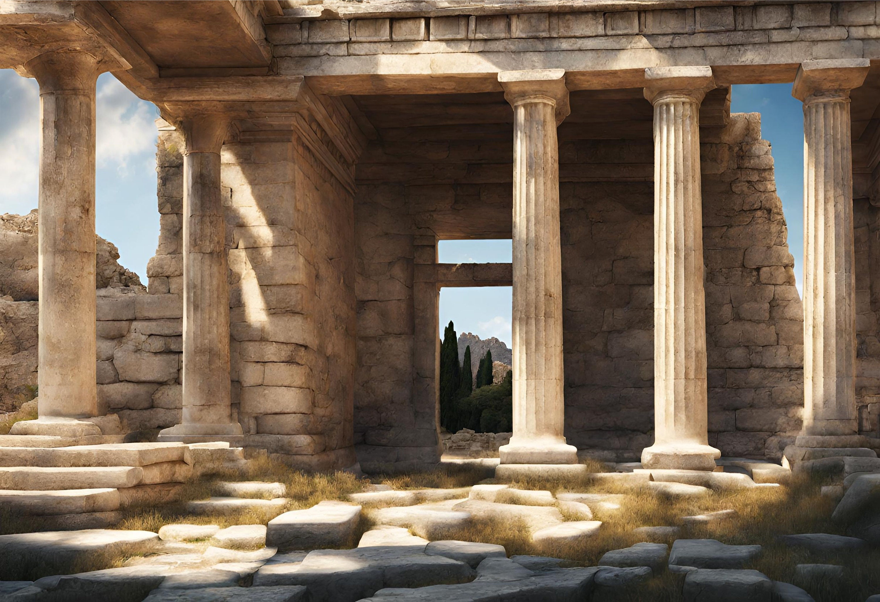 Ancient Greek Ruins Digital Backdrop Bundle - Mythical Aesthetic ...