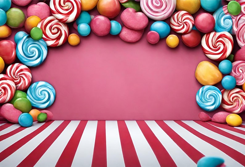 Candy Cane Wonderland Digital Backdrop Bundle - Festive Holiday Backgrounds for Christmas Photos ...