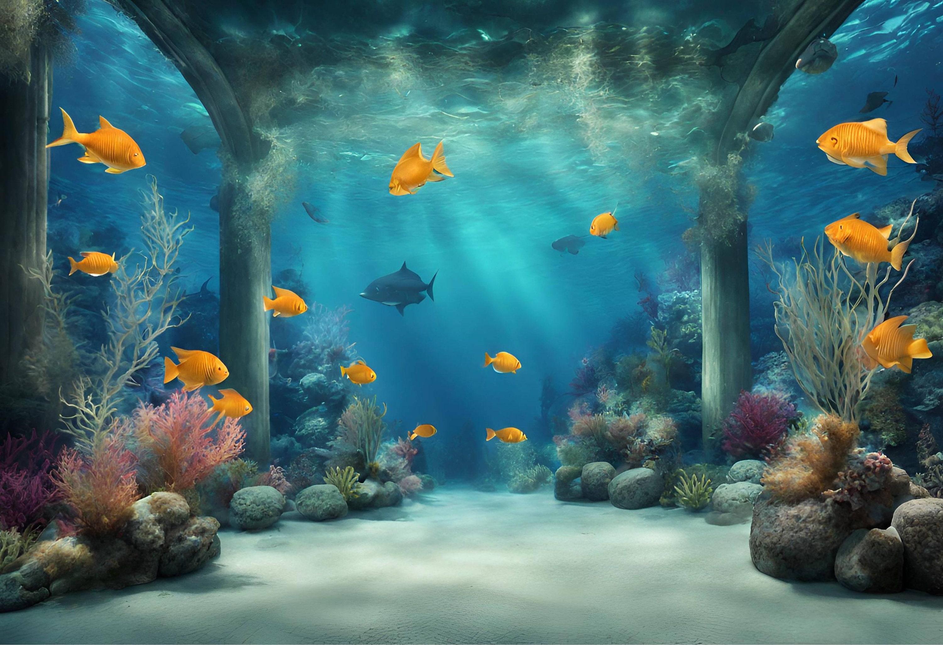 Underwater Backdrop Bundle Digital Ocean Backgrounds for Photography ...