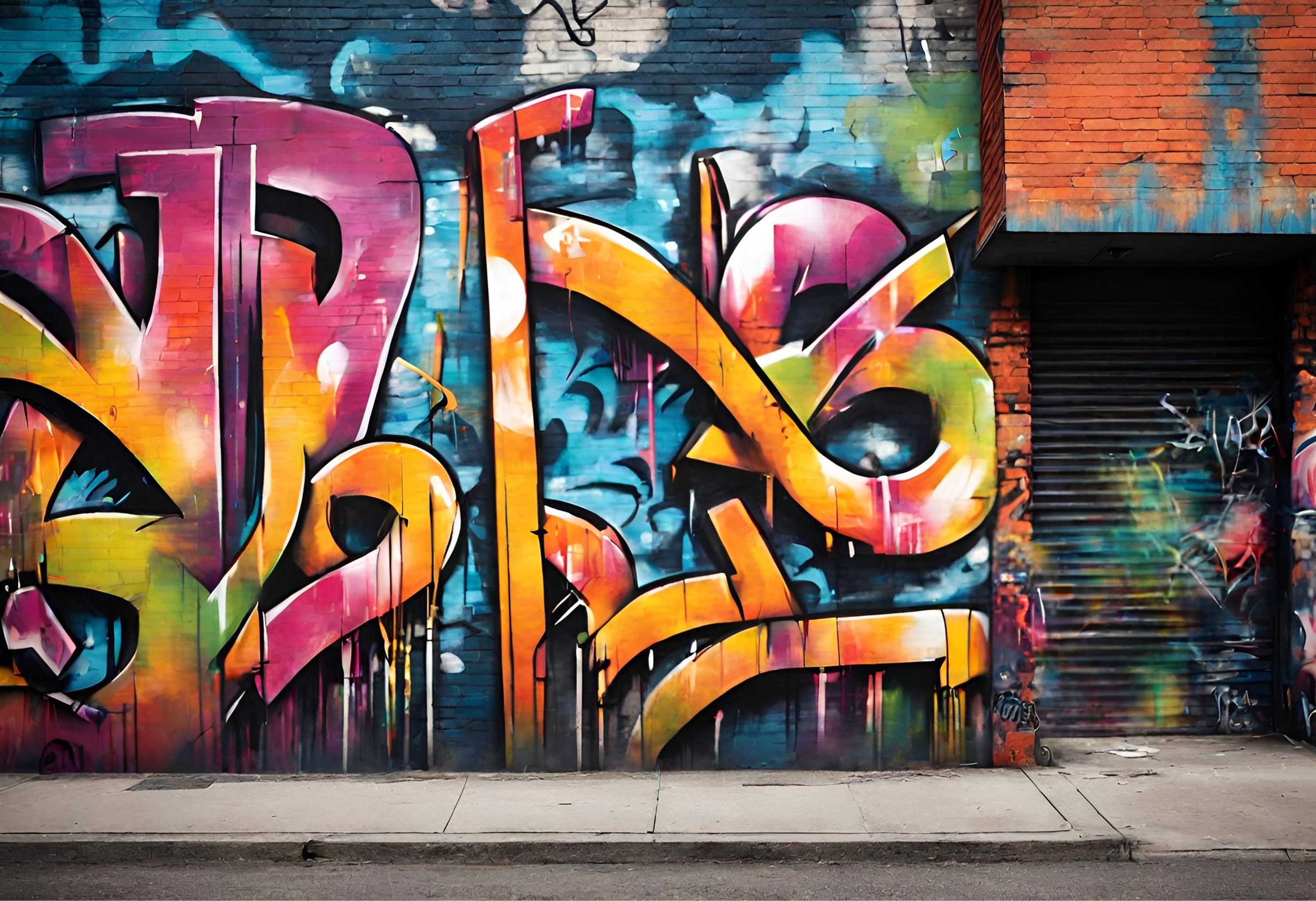 Urban Graffiti Backdrop Bundle: Street Art Spray Paint Backgrounds for ...