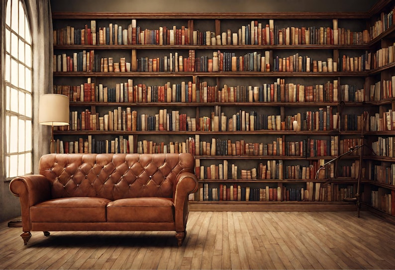 Digital Library Backdrop Bundle - Bookish Photography Backgrounds ...