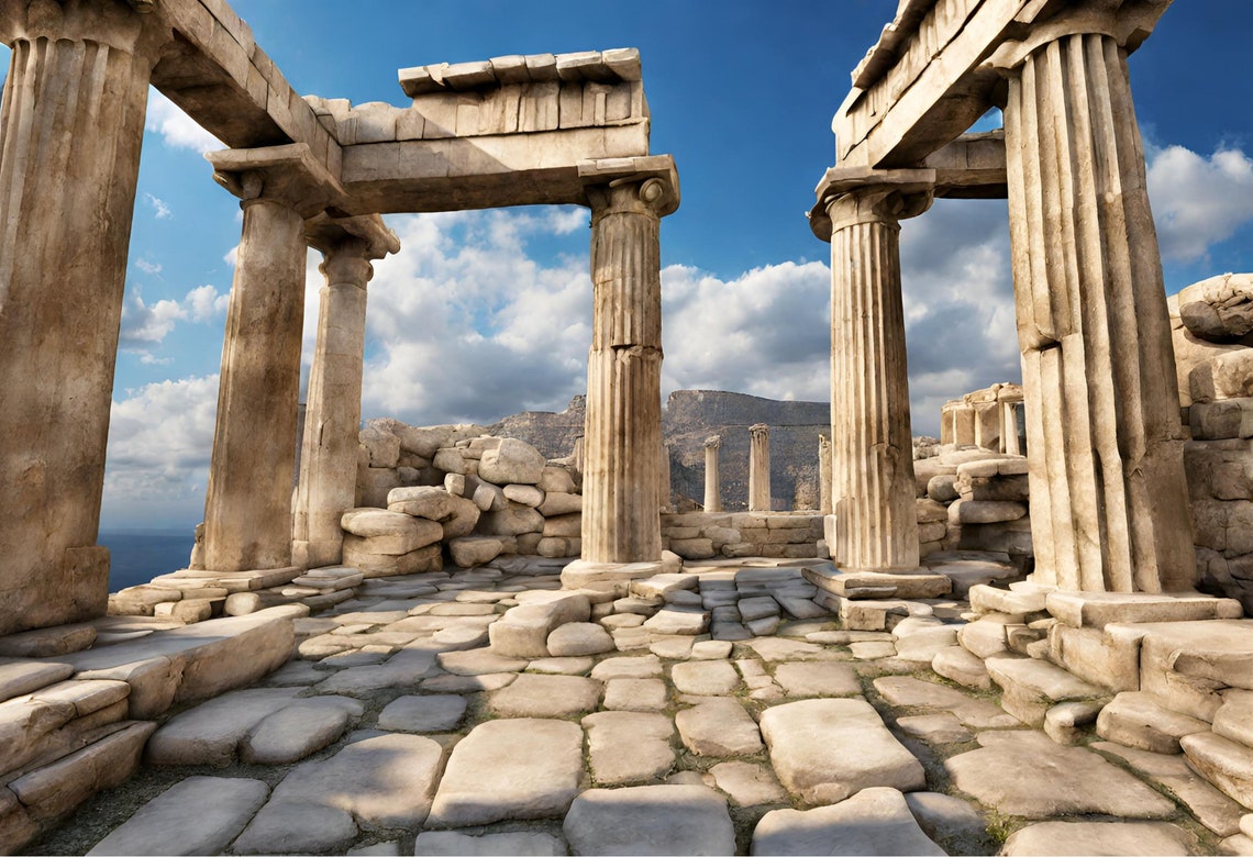 Ancient Greek Ruins Digital Backdrop Bundle - Mythical Aesthetic ...