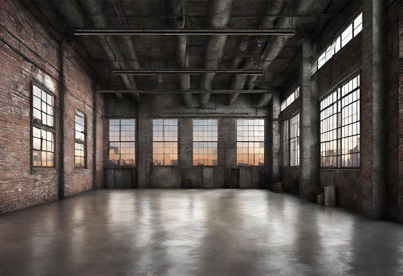 Industrial Loft Digital Backdrop Bundle - Urban Chic Decor, Instant ...