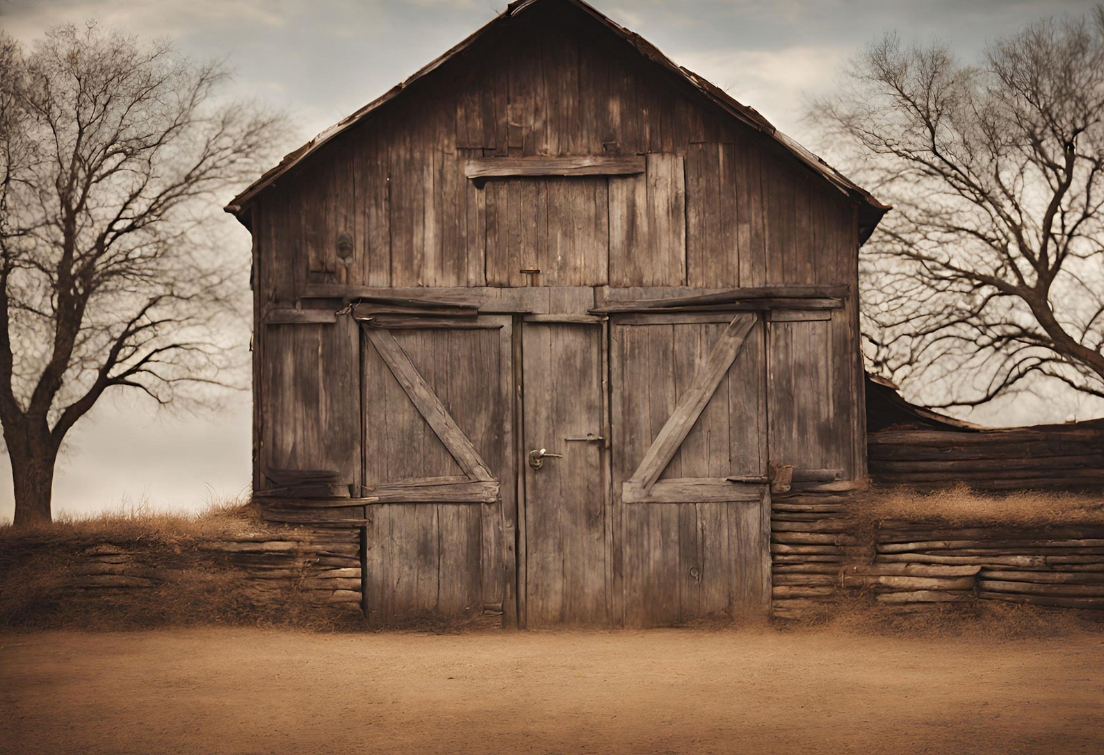 Barn Digital Backdrop: Rustic Farmhouse Decor Instant Download for DIY ...