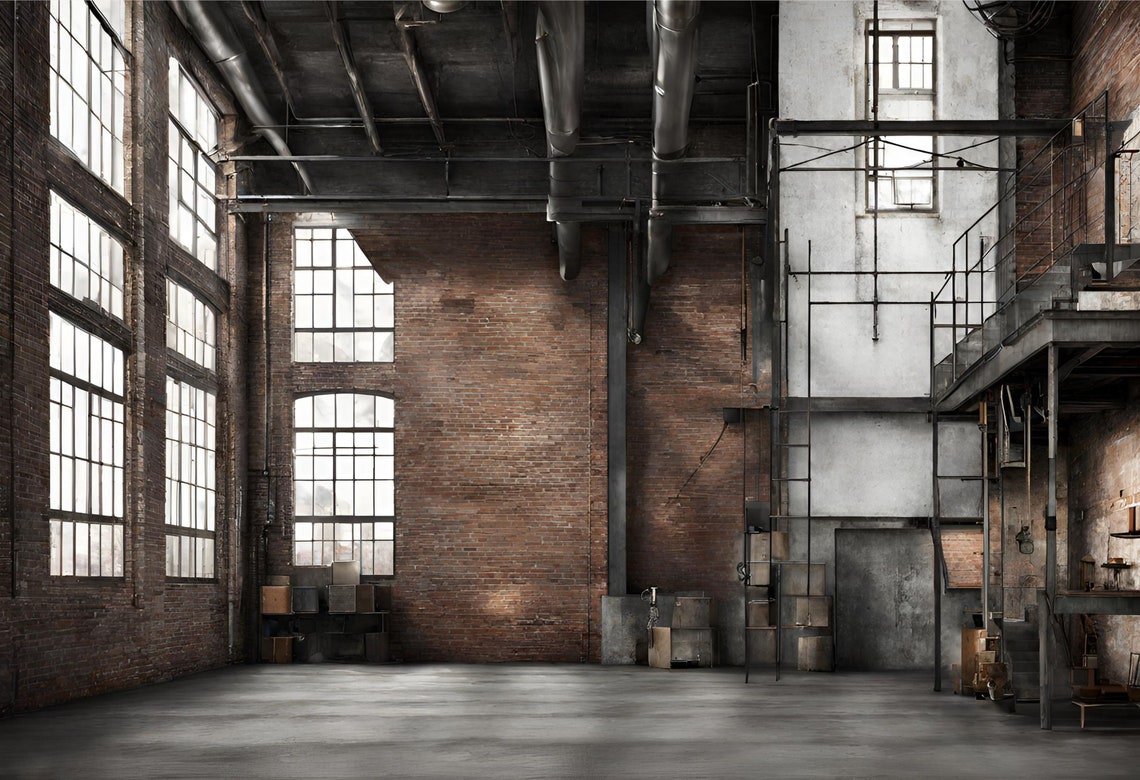 Industrial Loft Digital Backdrop Bundle - Urban Chic Decor, Instant ...