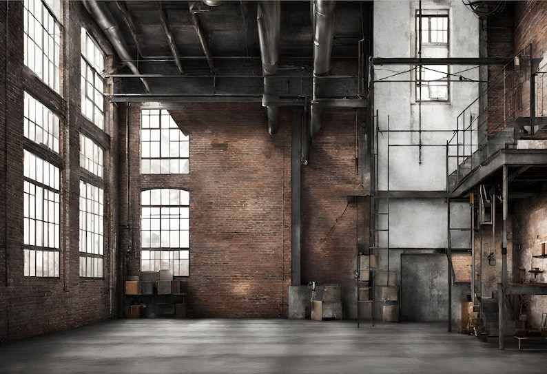 Industrial Loft Digital Backdrop Bundle - Urban Chic Decor, Instant ...