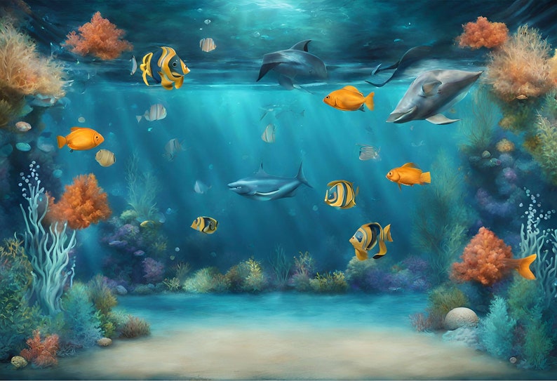 Underwater Backdrop Bundle - Digital Ocean Backgrounds for Photography ...