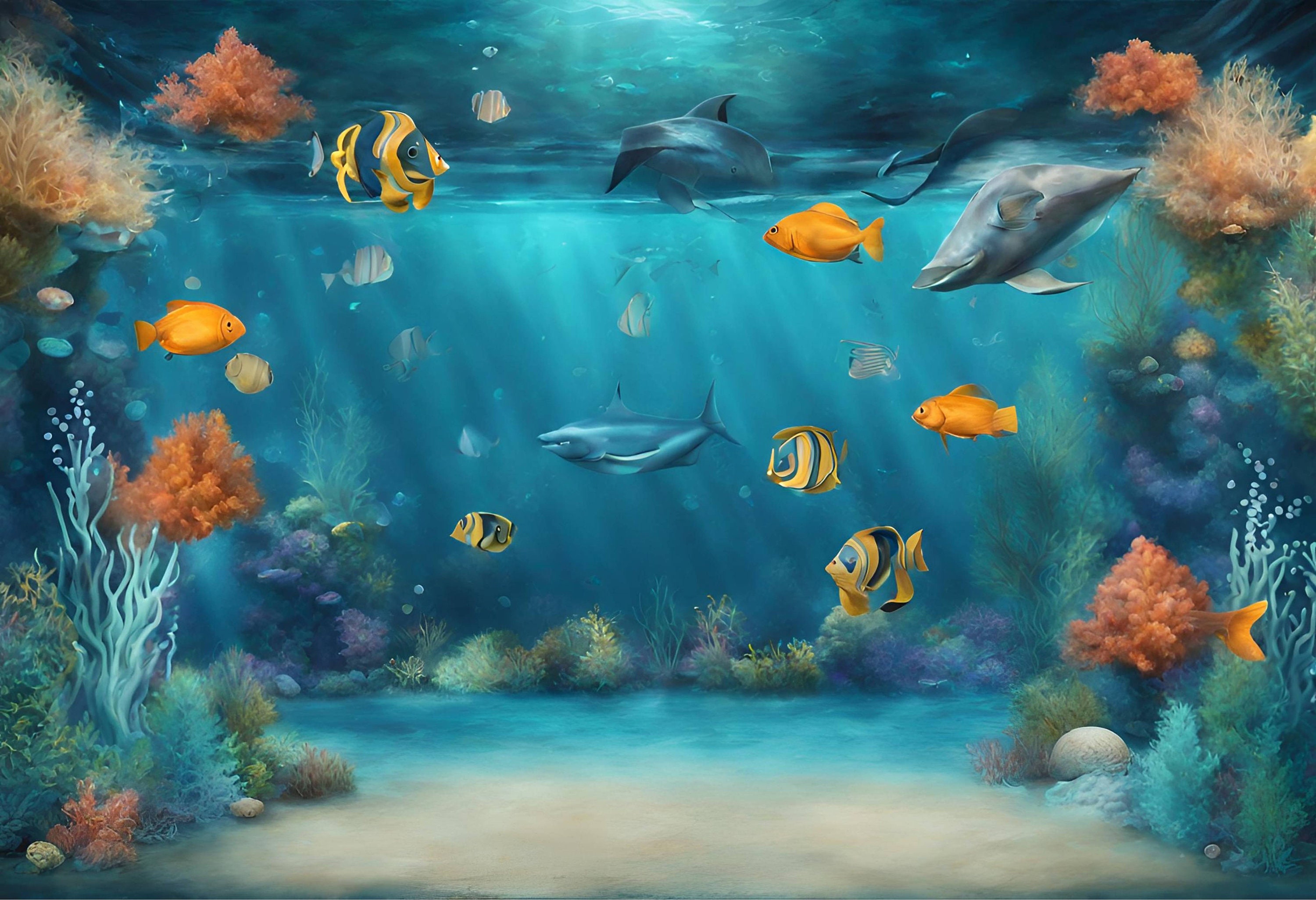 Underwater Backdrop Bundle Digital Ocean Backgrounds for Photography ...