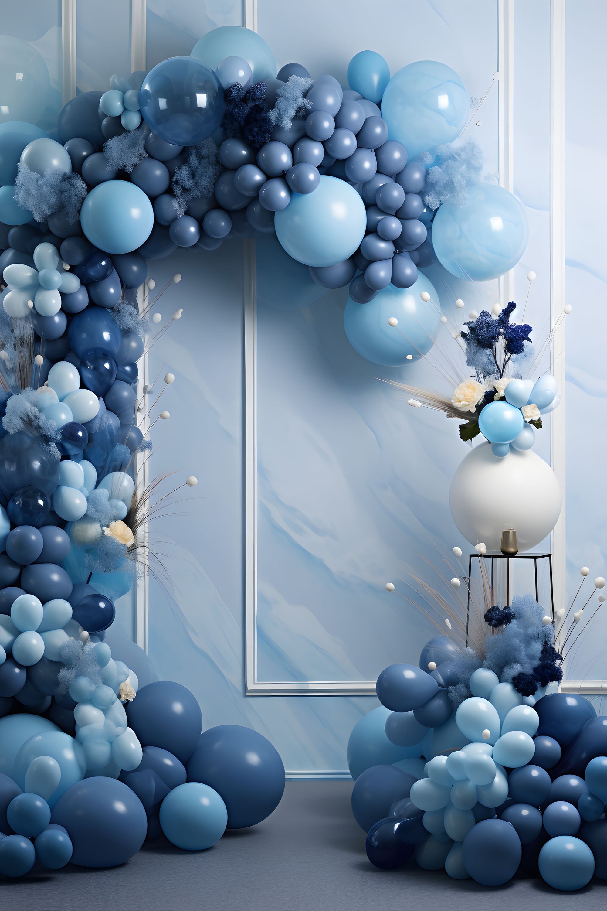 Blue Balloon Digital Backdrop Bundle - Party Decor and Celebration ...