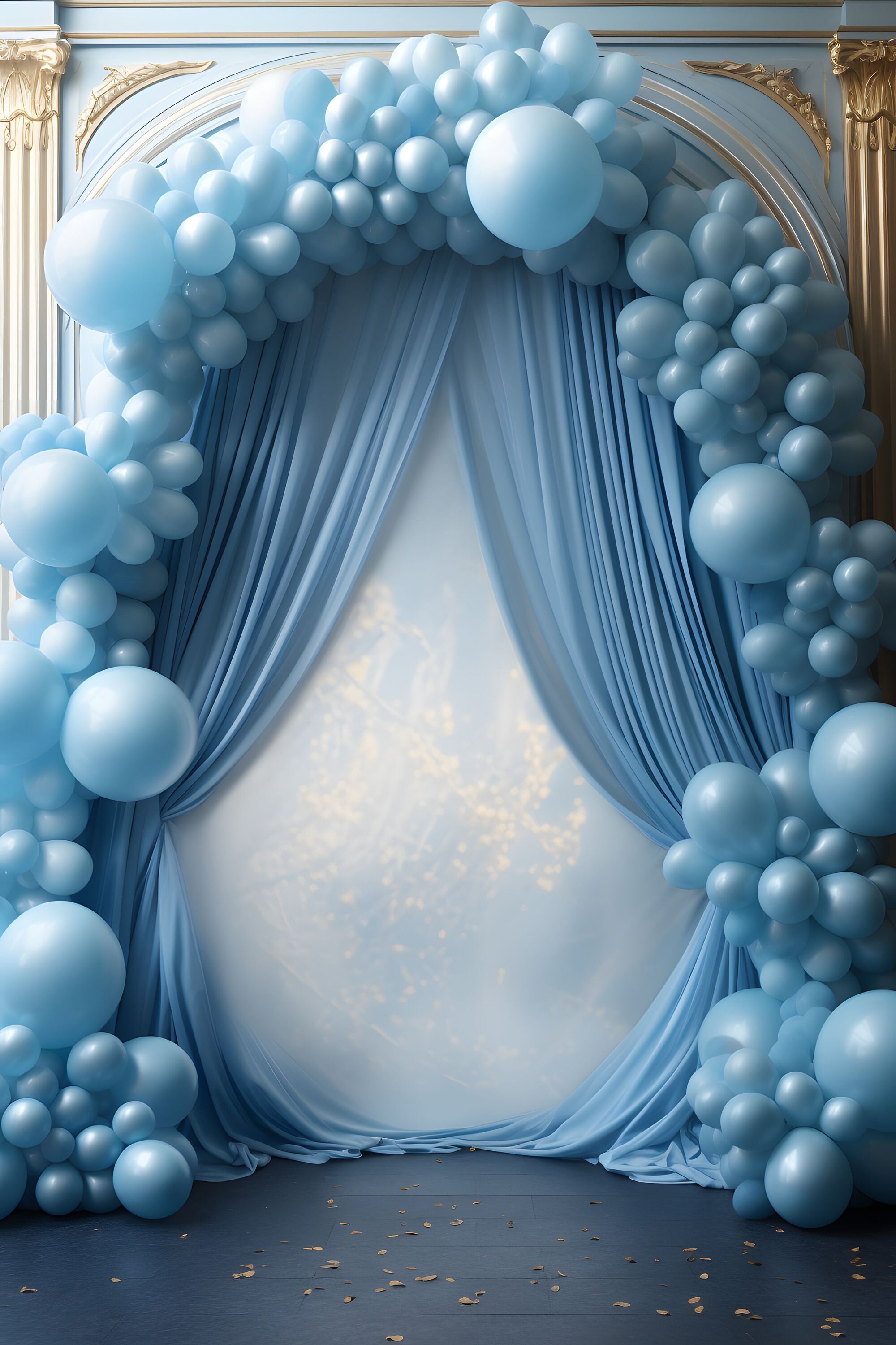 Blue Balloon Digital Backdrop Bundle - Party Decor and Celebration ...