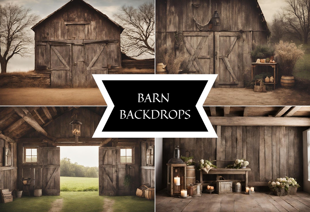 Barn Digital Backdrop: Rustic Farmhouse Decor Instant Download for DIY ...