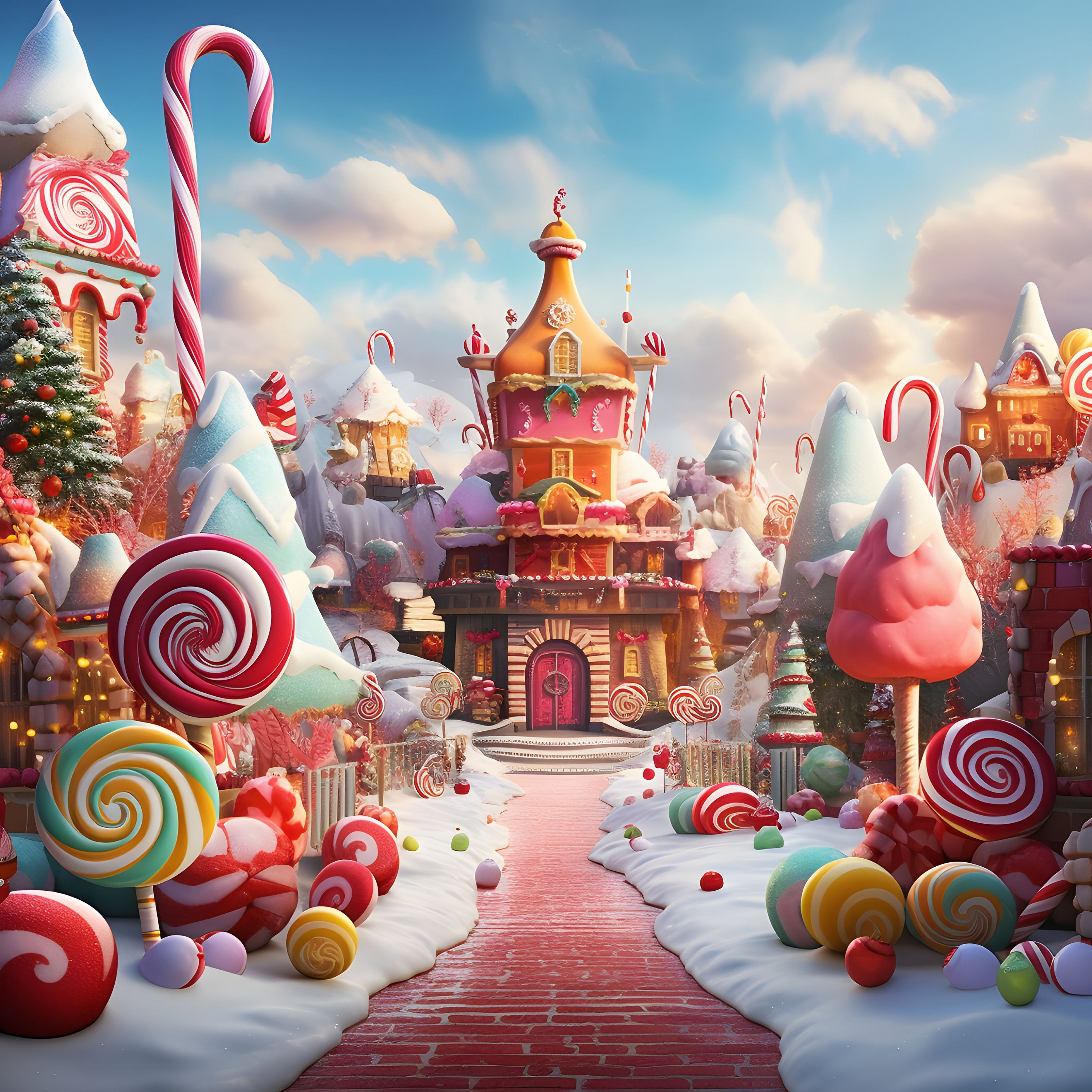 Christmas Wonderland Digital Backdrop Bundle - Candy Cane Lane Scenes ...