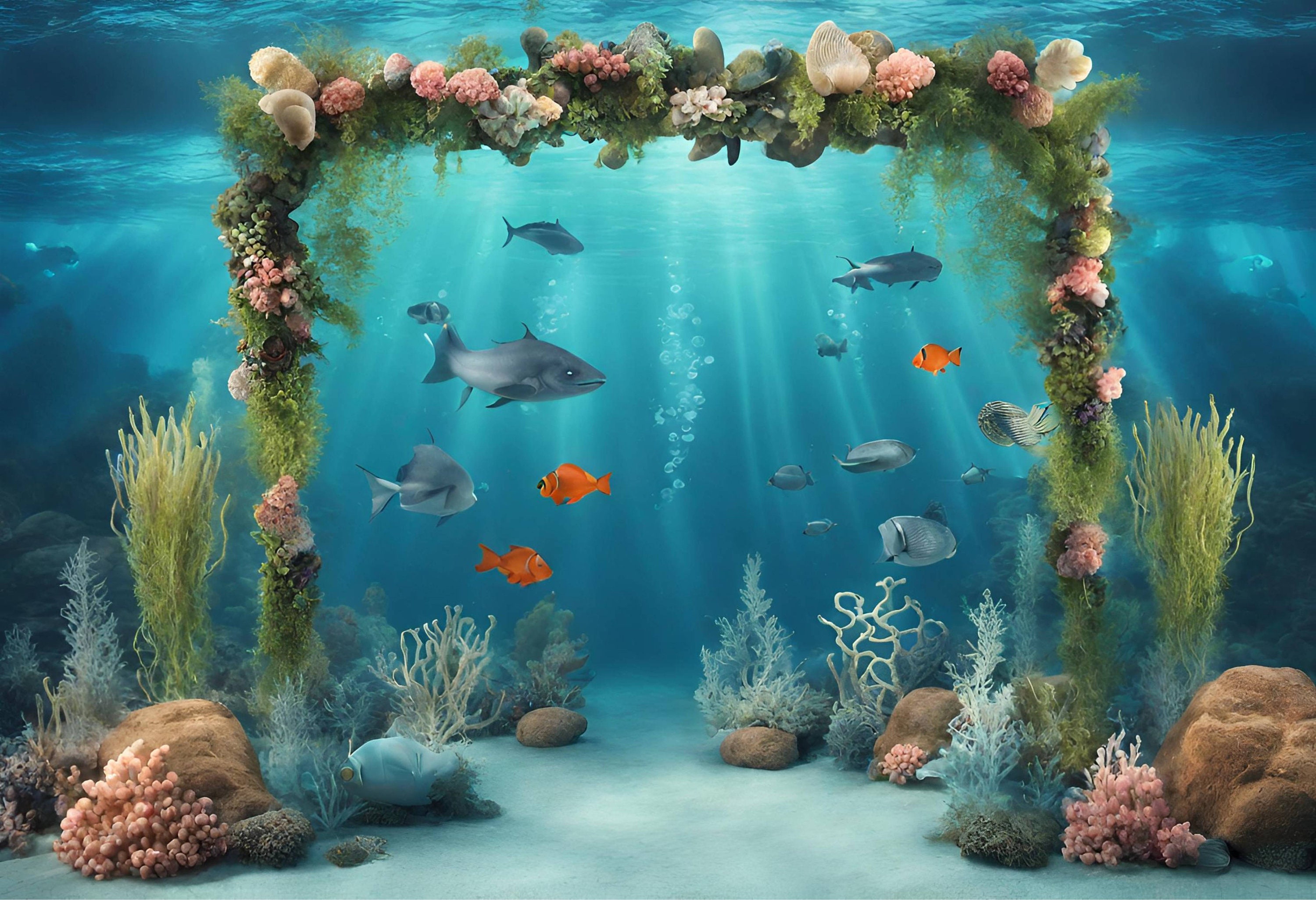 Underwater Backdrop Bundle Digital Ocean Backgrounds for Photography ...