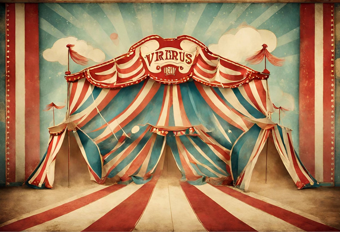 Vintage Circus Backdrop Bundle - Digital Files for Carnival Party Decor ...