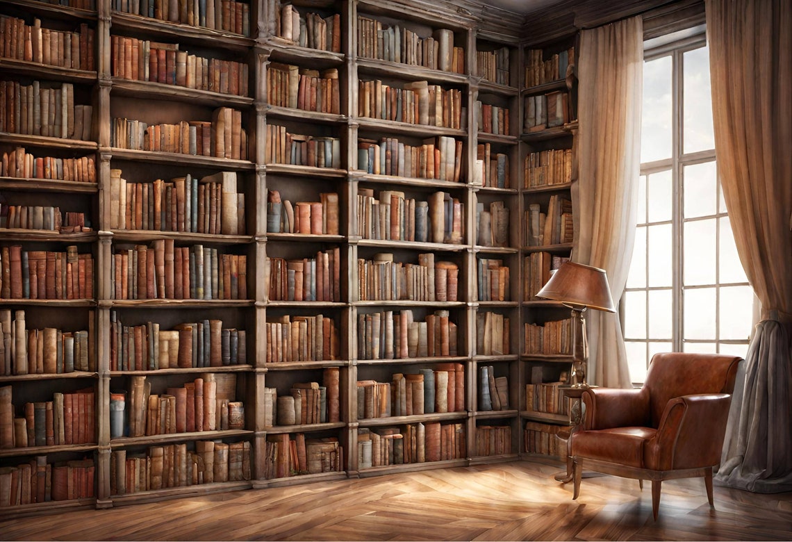 Digital Library Backdrop Bundle - Bookish Photography Backgrounds ...