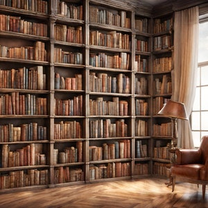 Digital Library Backdrop Bundle - Bookish Photography Backgrounds ...