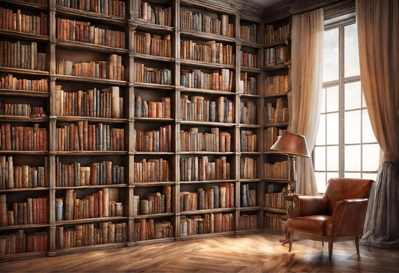 Digital Library Backdrop Bundle - Bookish Photography Backgrounds ...