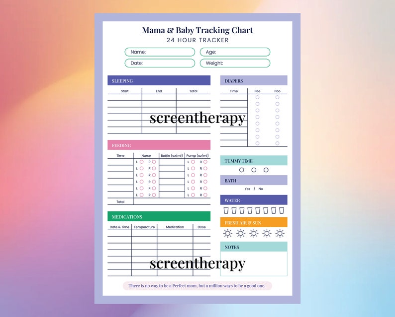 Baby Log, Daily Tracker to Monitor and Journal Baby Feeding, Sleep and ...