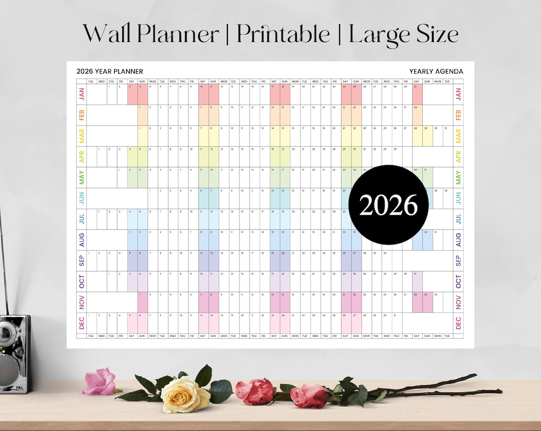 2026 Aligned Weekends Wall Calendar | Digital PDF Instant Download ...