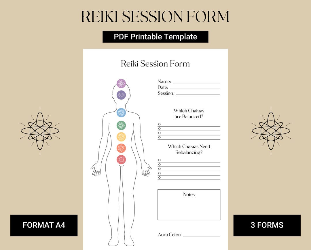 Chakra Healing Session Printable | Distance Reiki Chakra Balancing ...