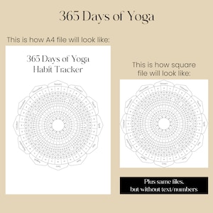 365 Days of Yoga Printable | Yoga Habit Tracker | Mandala Colouring ...