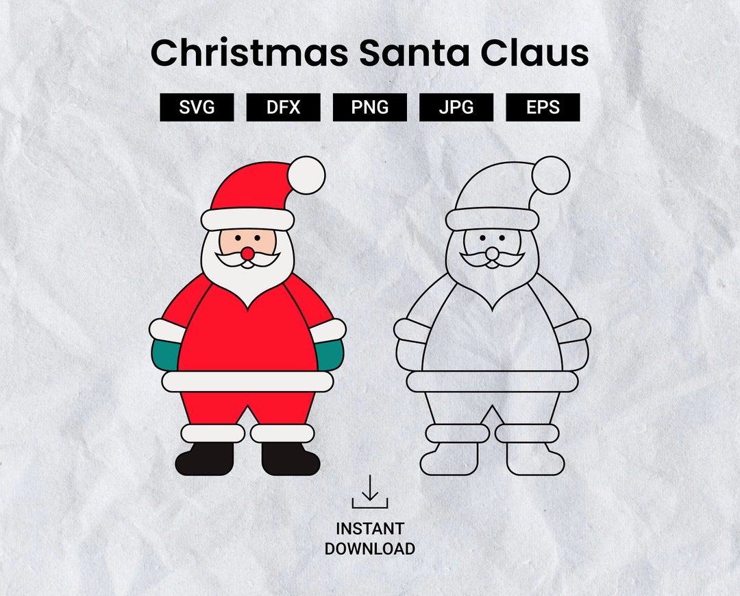 Santa SVG, Christmas SVG Files, Santa Claus Cut Files, Cute Santa PNG ...