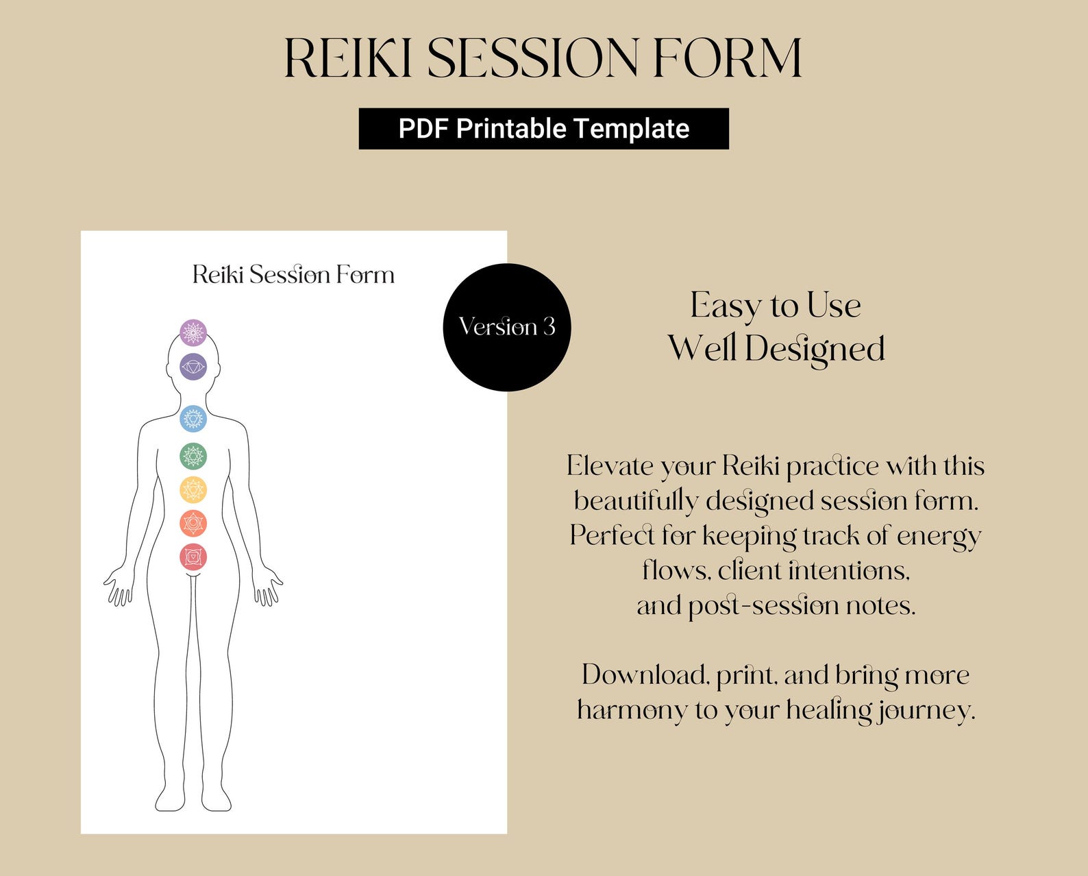 Chakra Healing Session Printable | Distance Reiki Chakra Balancing ...