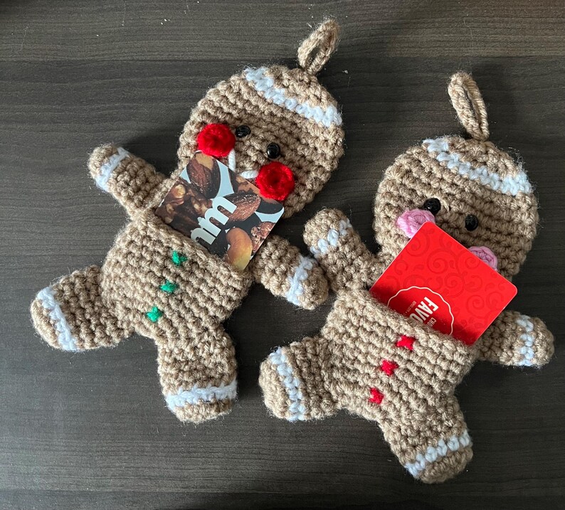 Crochet Gingerbread Man, Christmas Gift Card Holder, Christmas Ornament ...