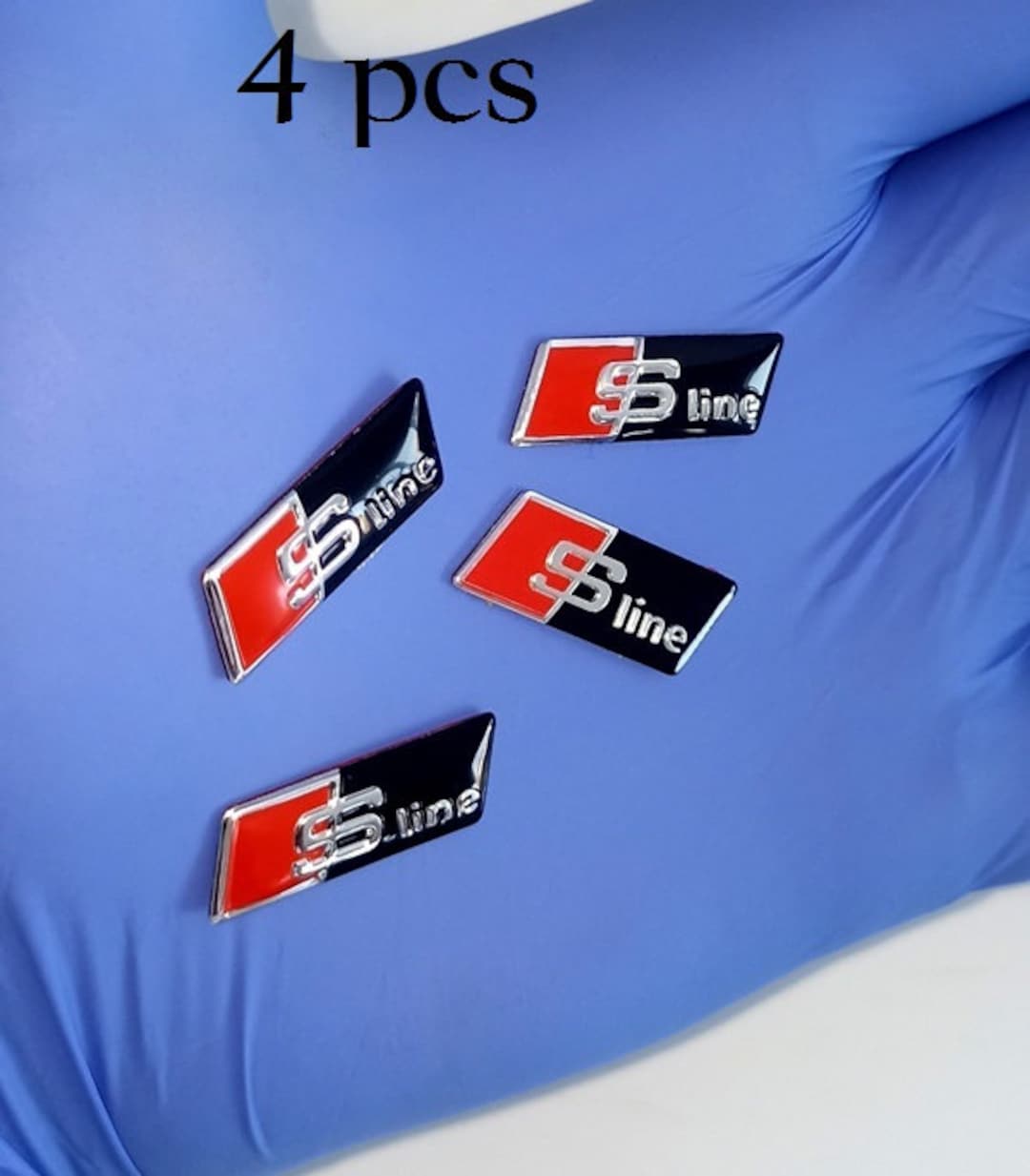 4x S Line Sline Red Emblem Badge Decals Interior Small Sticker Steering ...