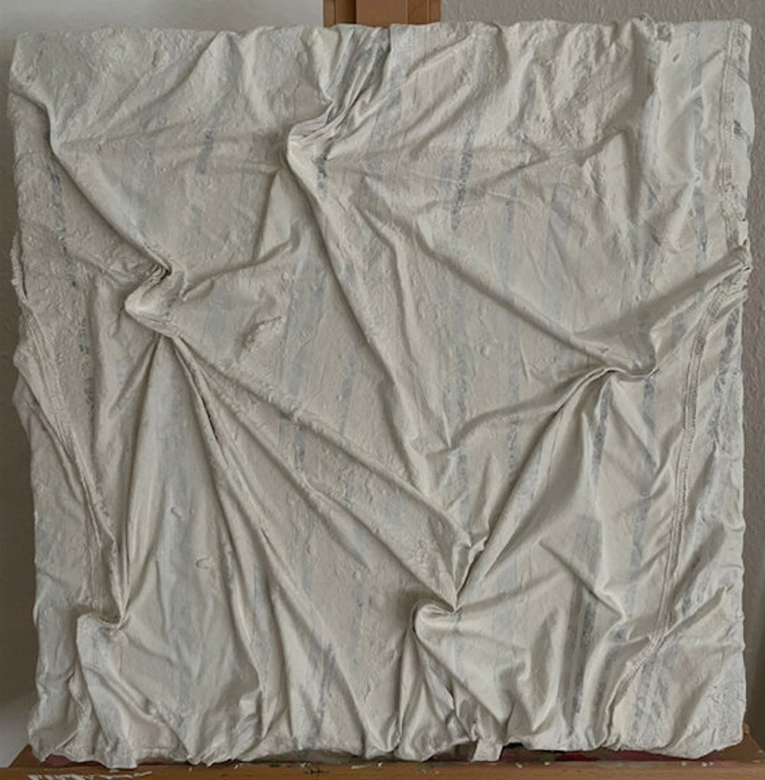 Textile in Plaster on Canvas 50x50 - Etsy