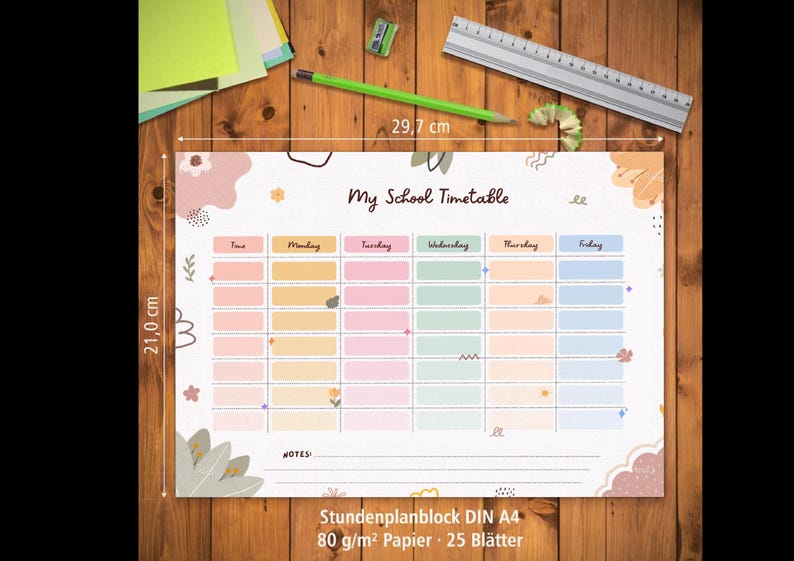 Timetable - My School Timetable - Etsy