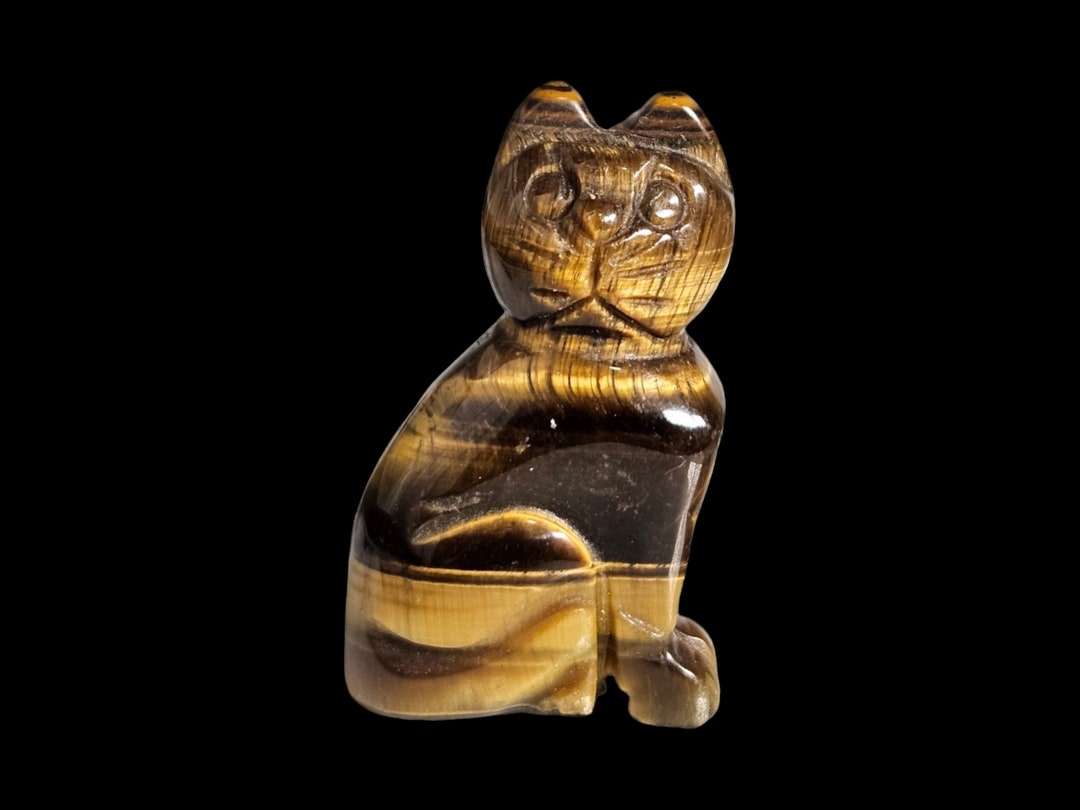 Tiger Eye Cat 2 Inch Hand Carved Gemstone Sculpture - Etsy
