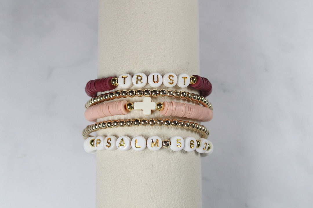Christian Scripture Bracelet Set | Faith Based Jewelry | Verse Custom ...