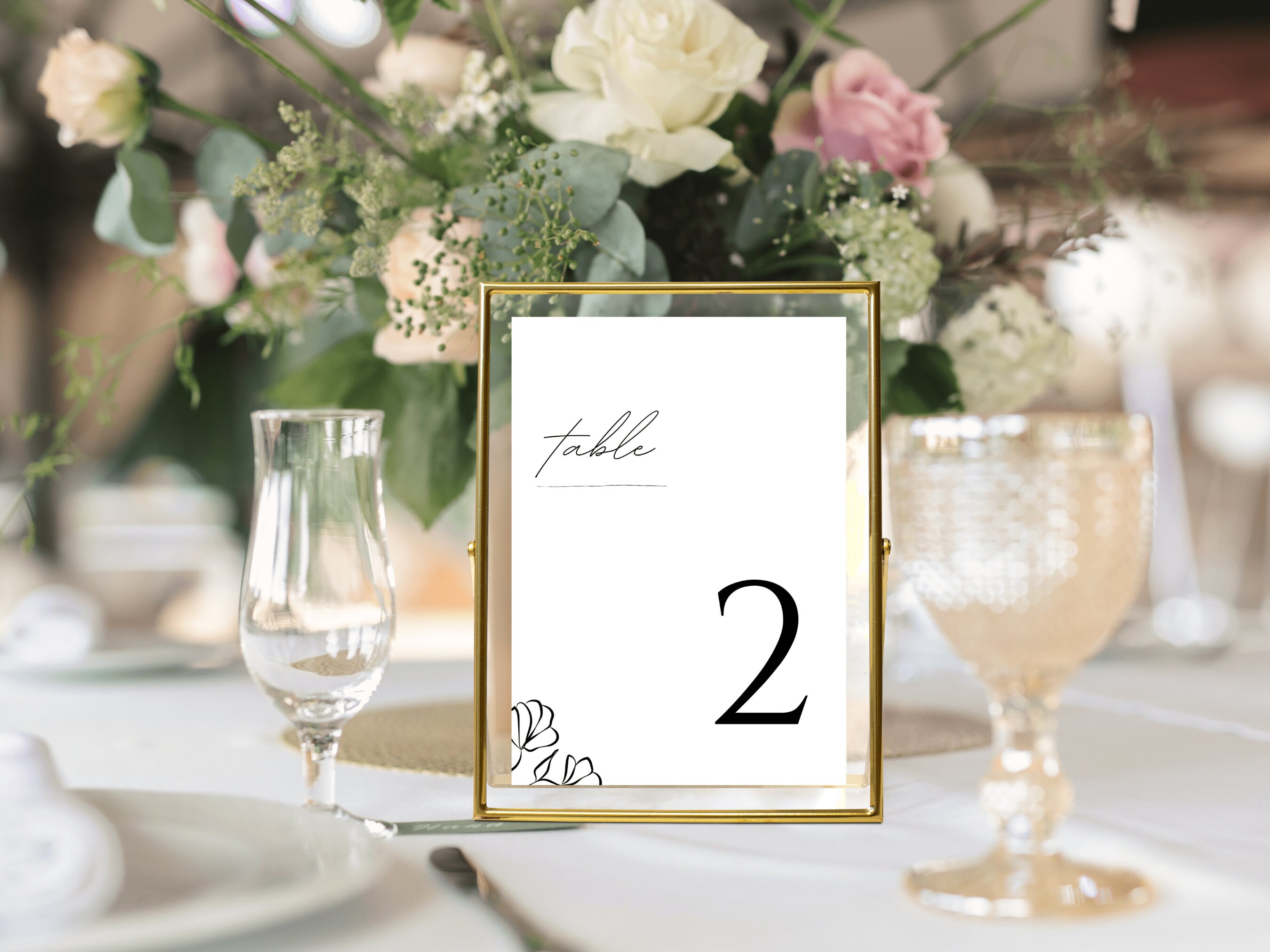 Table Numbers, Minimalist Wedding, DIY Wedding, Editable and Printable ...
