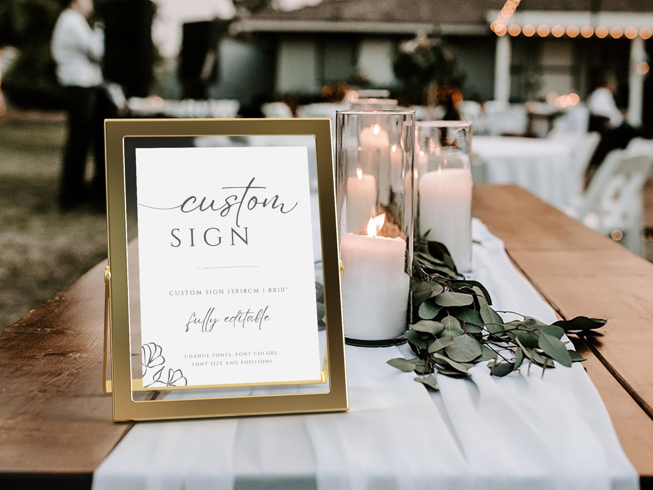 Custom Sign, Individual Wedding Sign, Minimalist Wedding, DIY Wedding ...