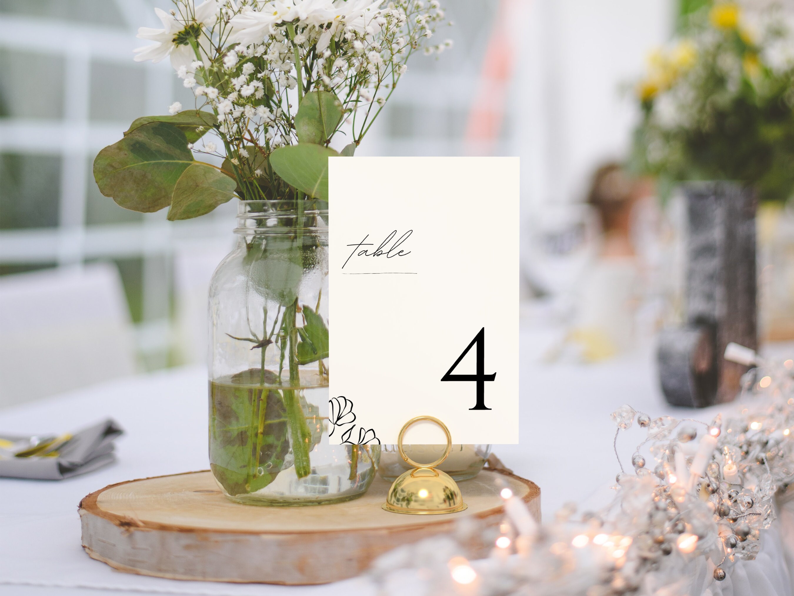 Table Numbers, Minimalist Wedding, DIY Wedding, Editable and Printable ...