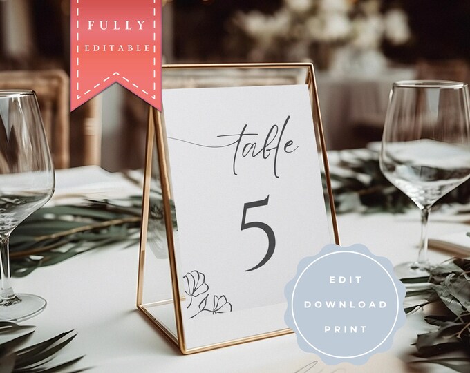 Retro Table Number Template, Retro Number Template, Table Number ...