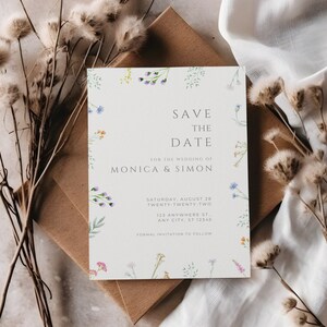 Save the Date Wildflower Wedding, Garden Wedding, Floral Wedding, DIY ...