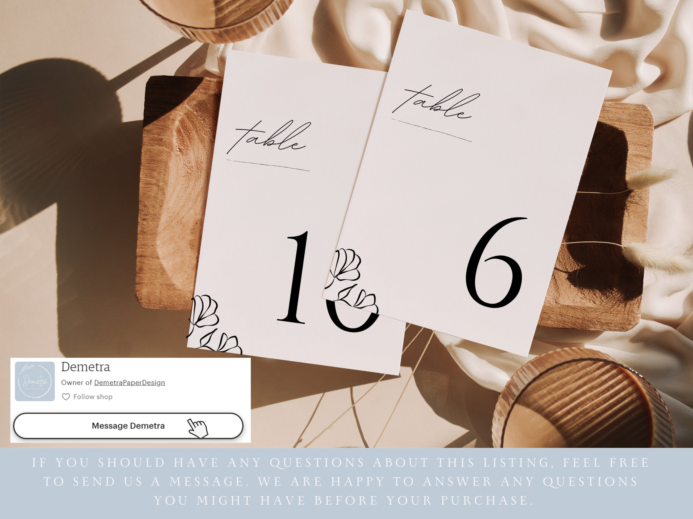 Table Numbers, Minimalist Wedding, DIY Wedding, Editable and Printable ...