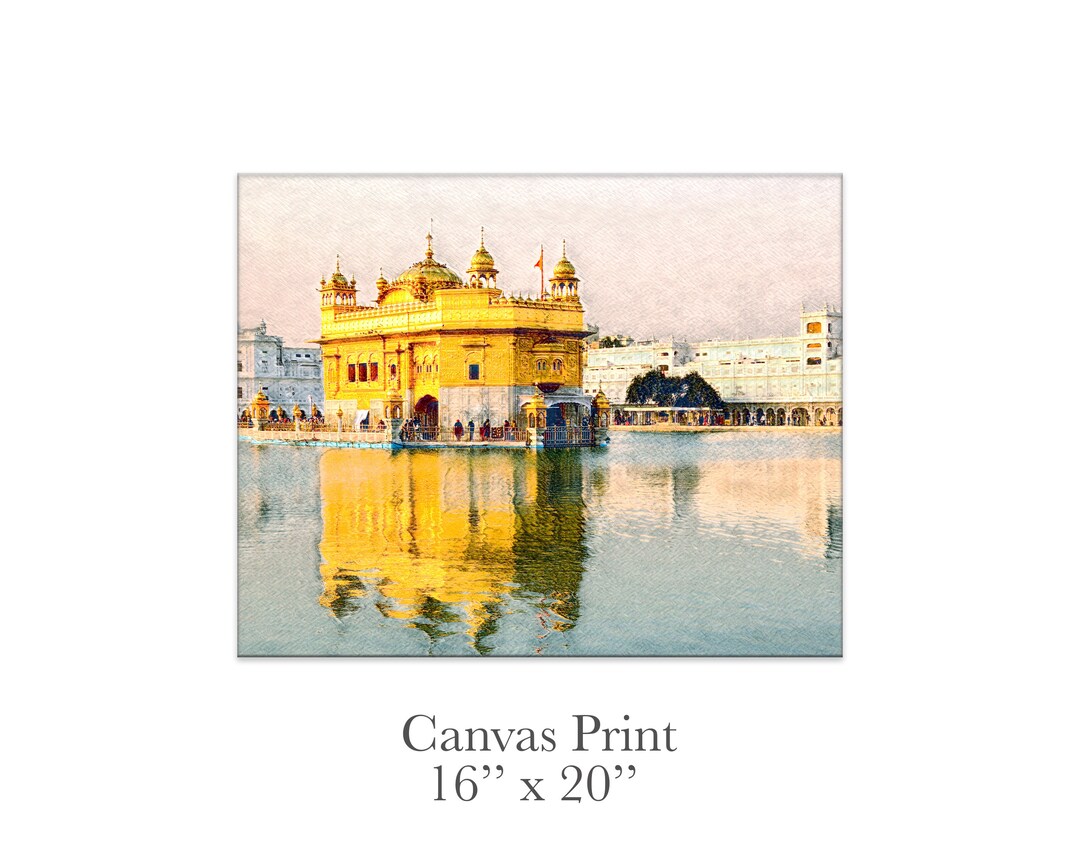 Golden Temple Canvas Print. Sikh Wall Art, Sri Harmandir Sahib, Punjabi ...