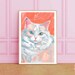Peach & White Ragdoll Cat Wall Art Print Kitten Poster Home Art Print ...
